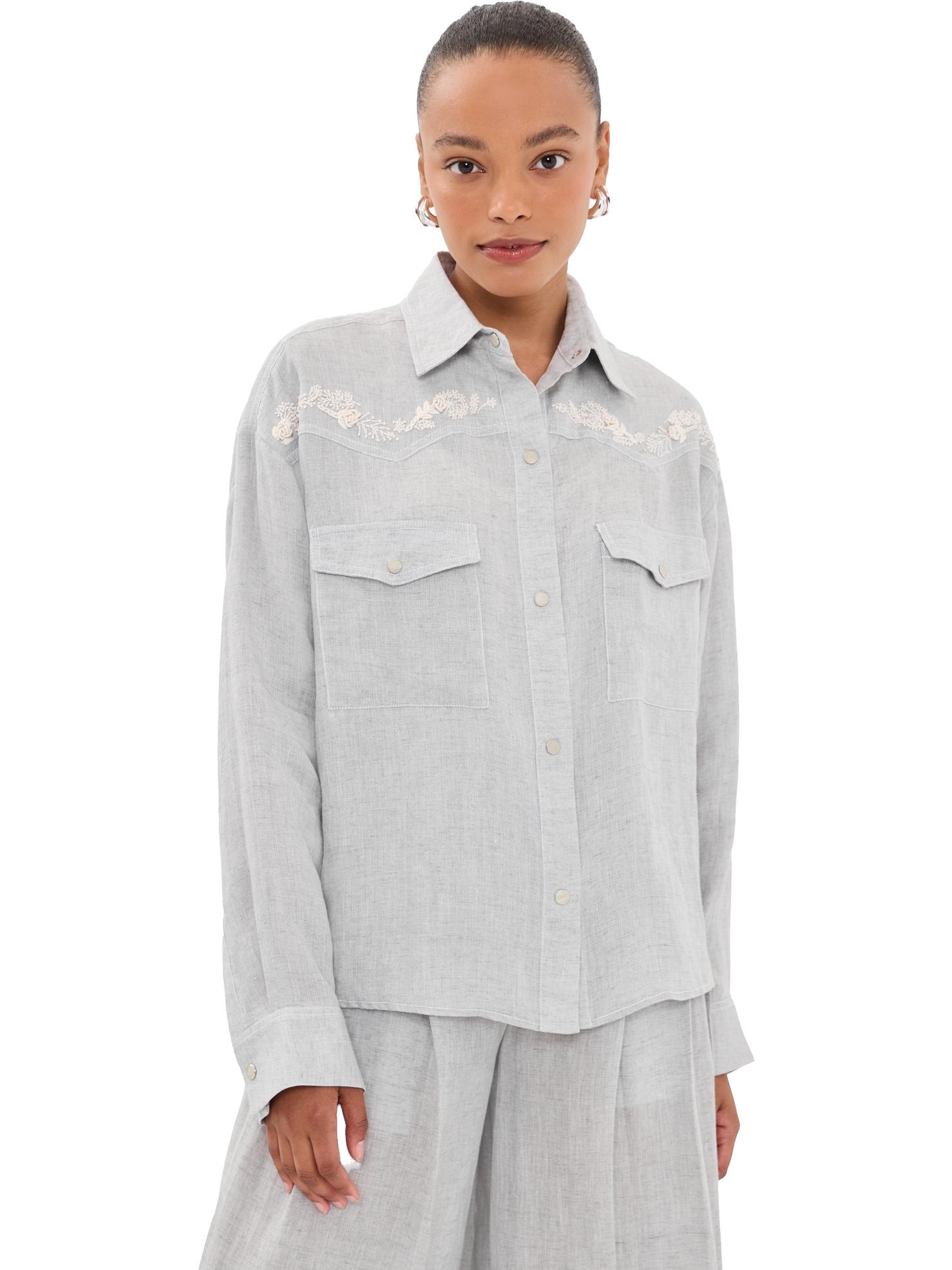 TWP TWP Carter Embroidered Hemp Shirt